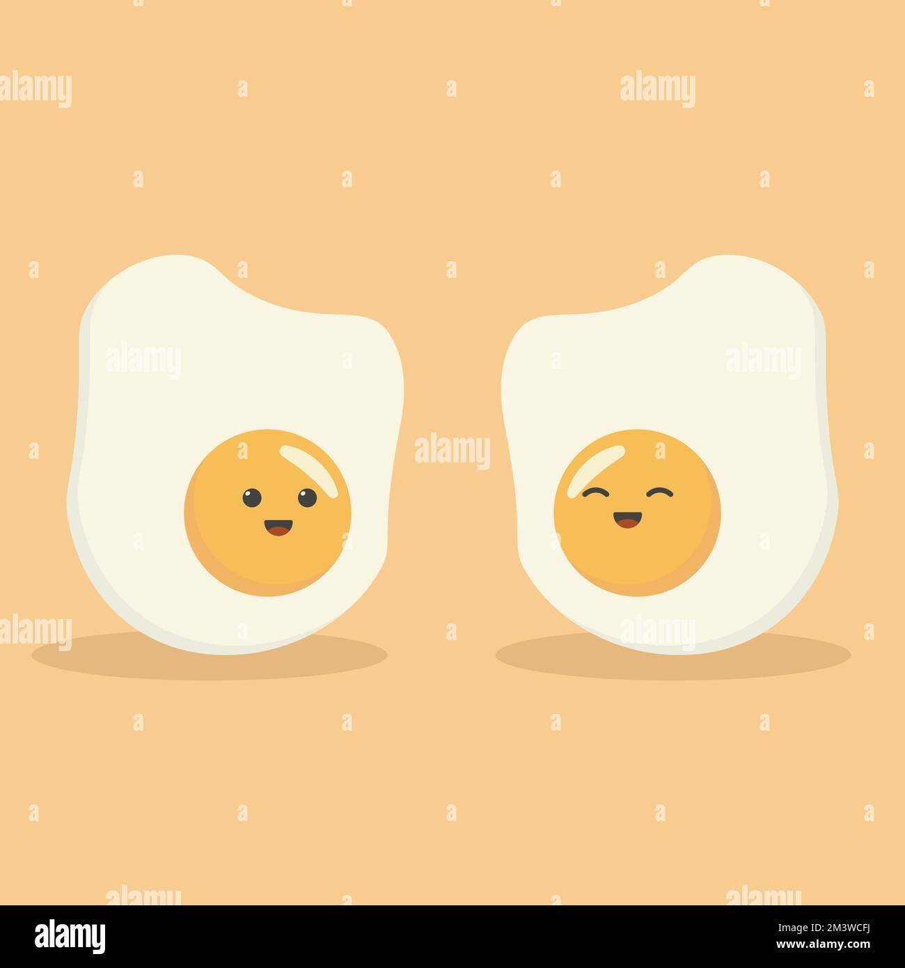 Cute cartoon character design of fried egg vector illustration isolated ...