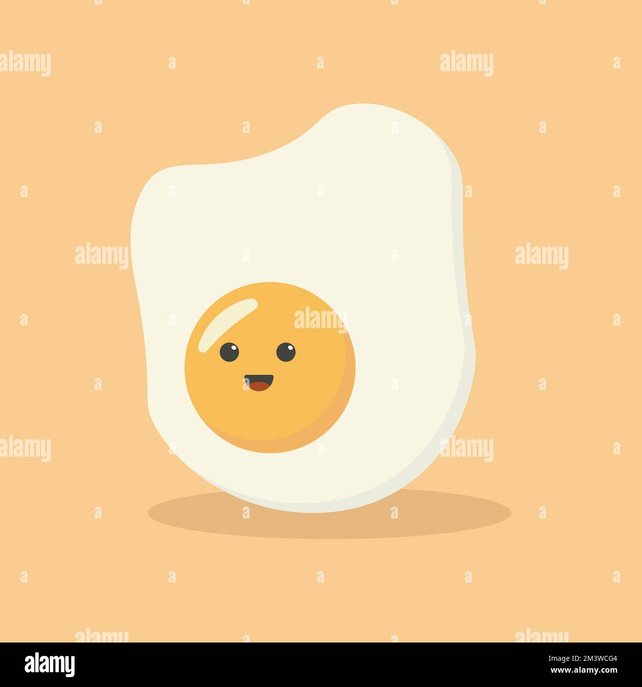 Cute cartoon character design of fried egg vector illustration isolated ...