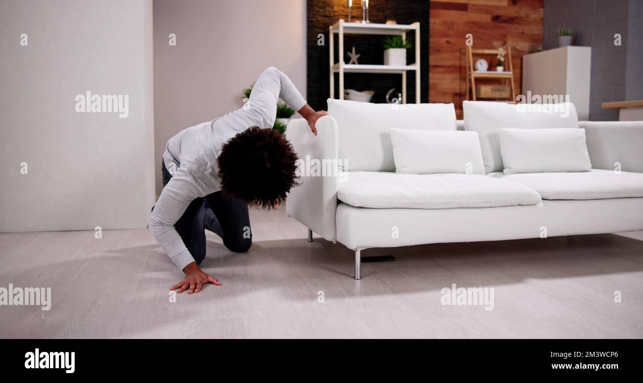 Lost Something Looking For Things. Searching Keys Stock Photo - Alamy