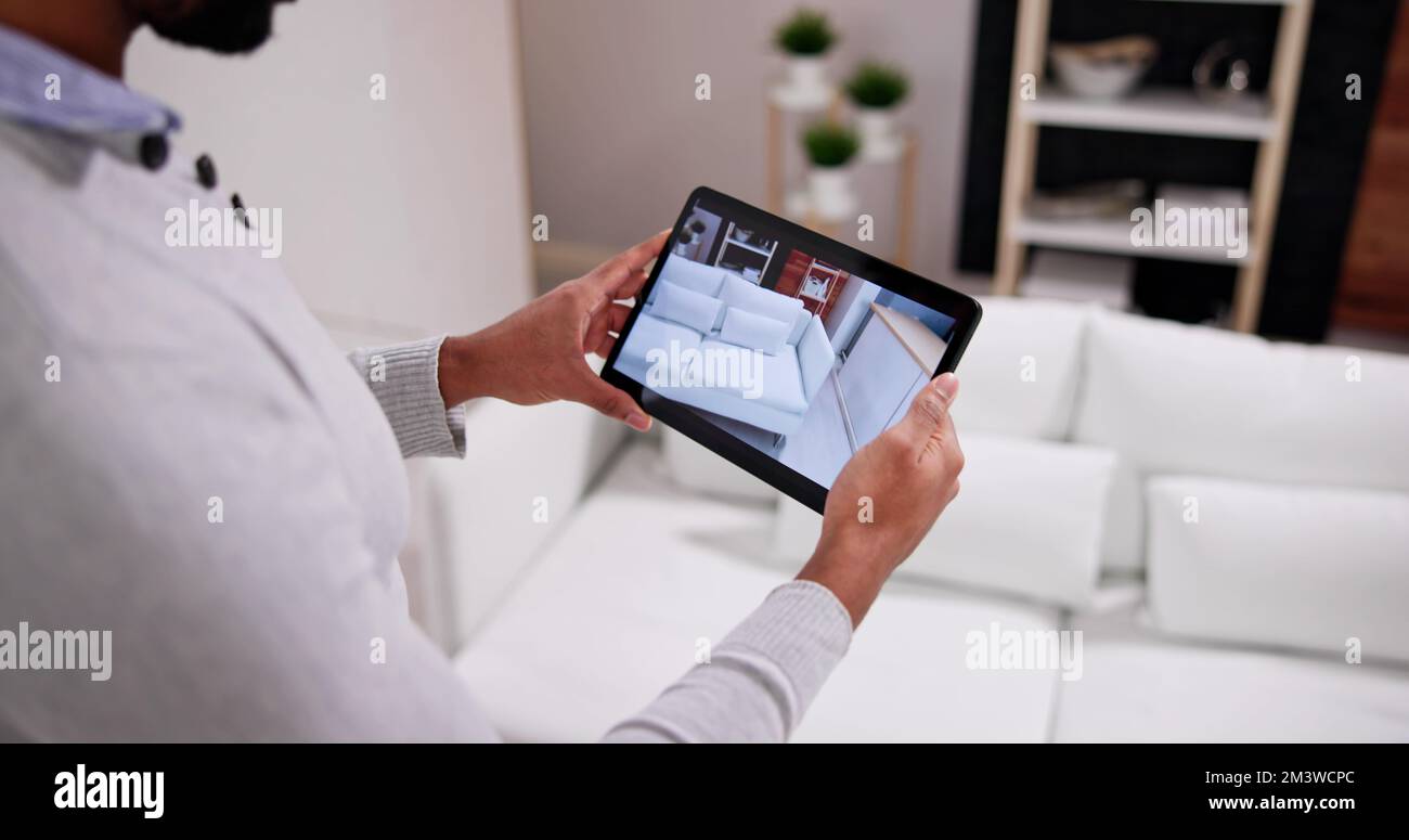 Virtual Real Estate House Video Conference Tour Stock Photo - Alamy