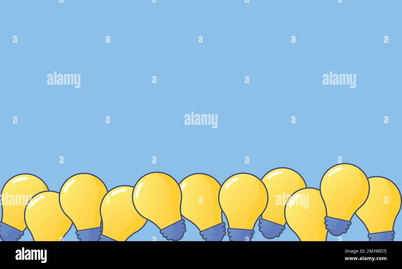 Yellow lightbulb isolated on blue background. Concept of idea vector ...