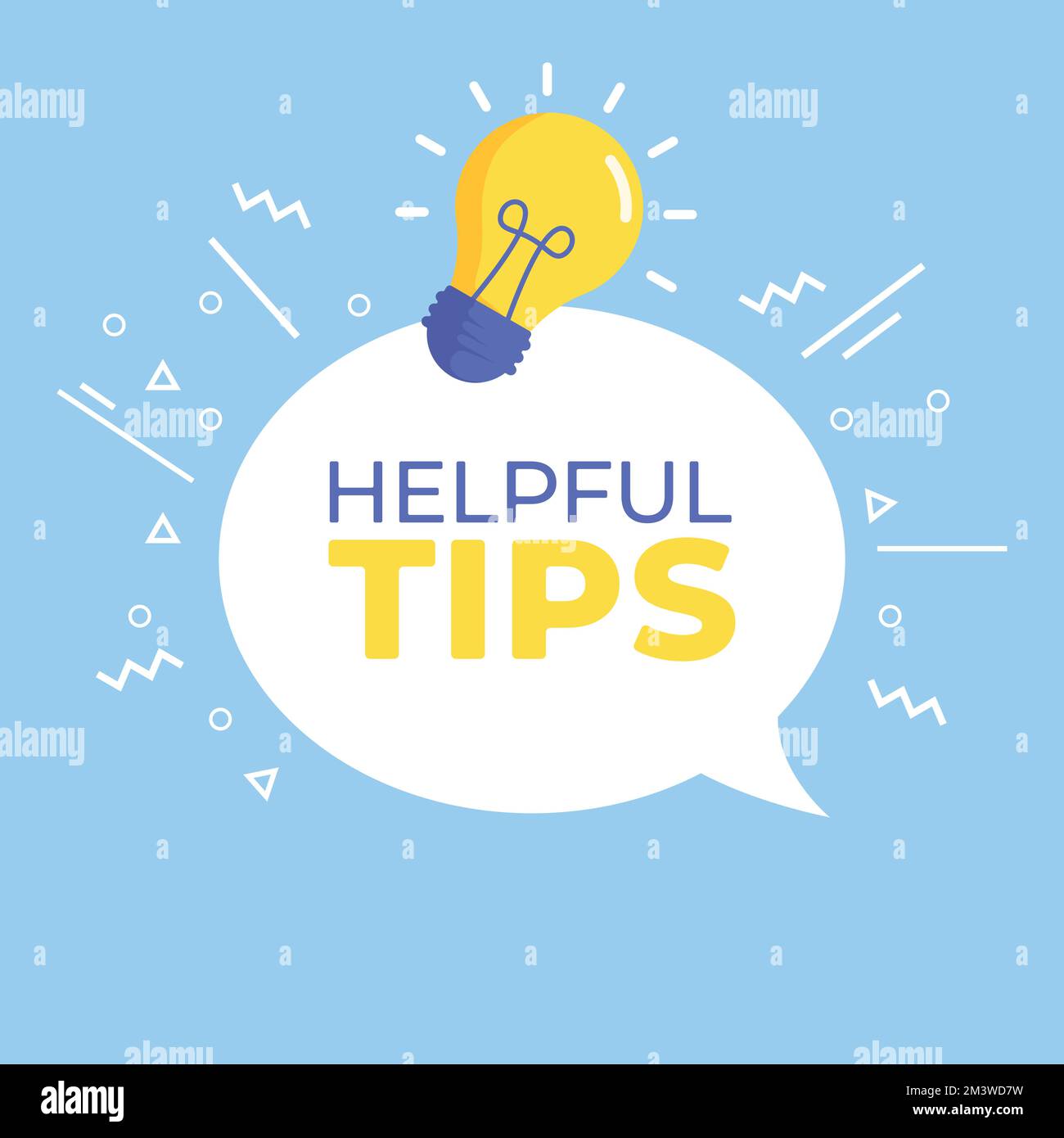 Helpful tips message bubble with light bulb emblem. Symbol for helpful ...