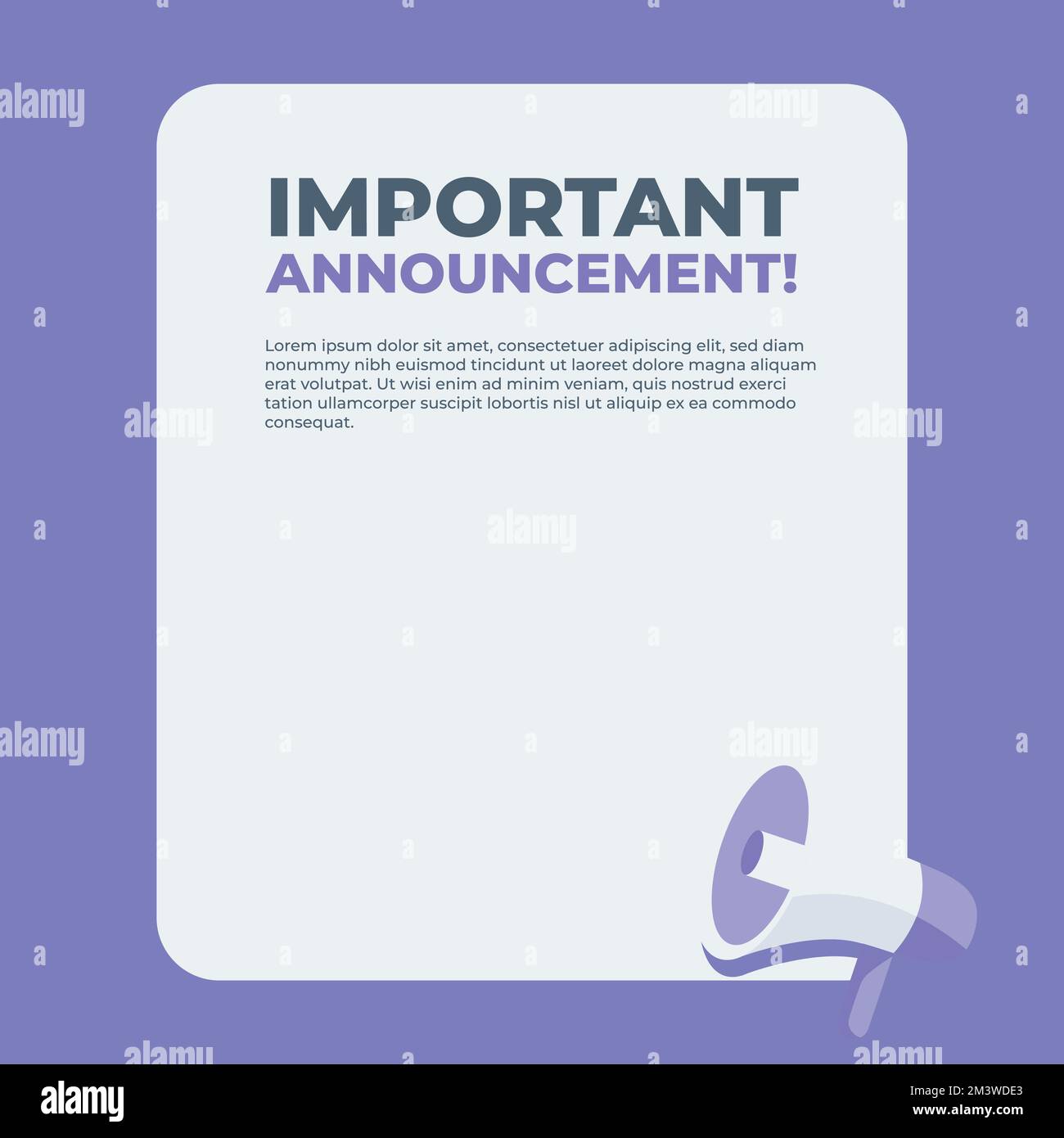 Important announcement speech bubbles illustration with megaphone. Flat ...