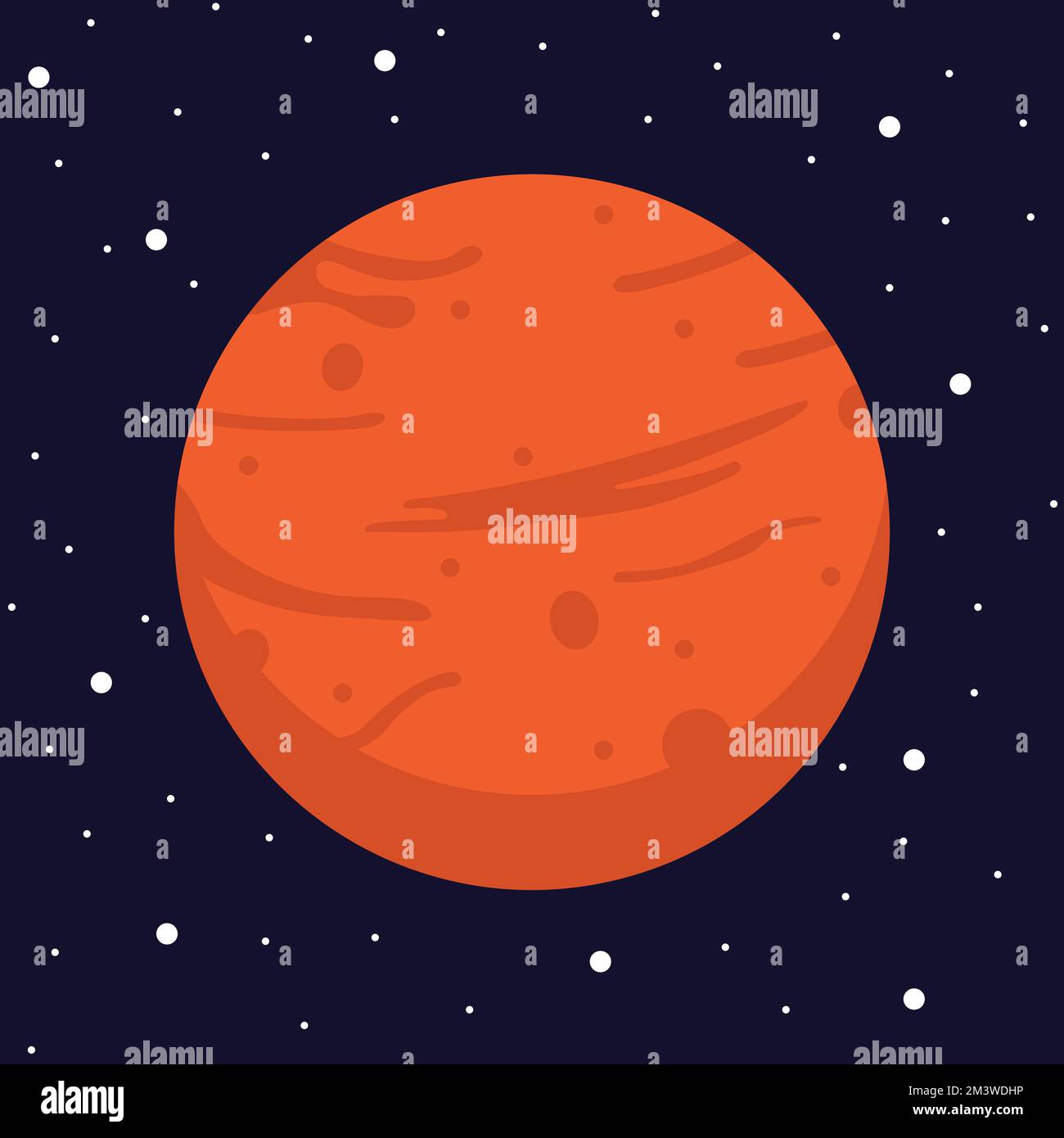 Red Planet Mars in Dark Space. Vector, Cartoon Illustration of the ... Red Planet Mars in Dark Space. Vector, Cartoon Illustration of the ...
