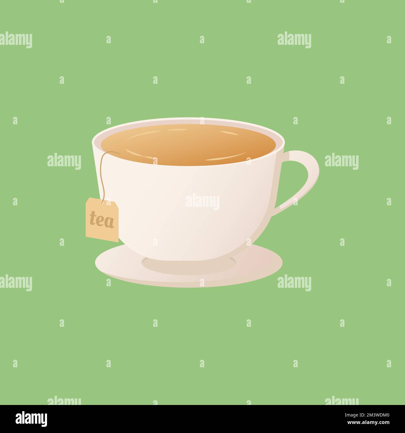 A white cup of tea vector illustration Stock Vector Image & Art - Alamy