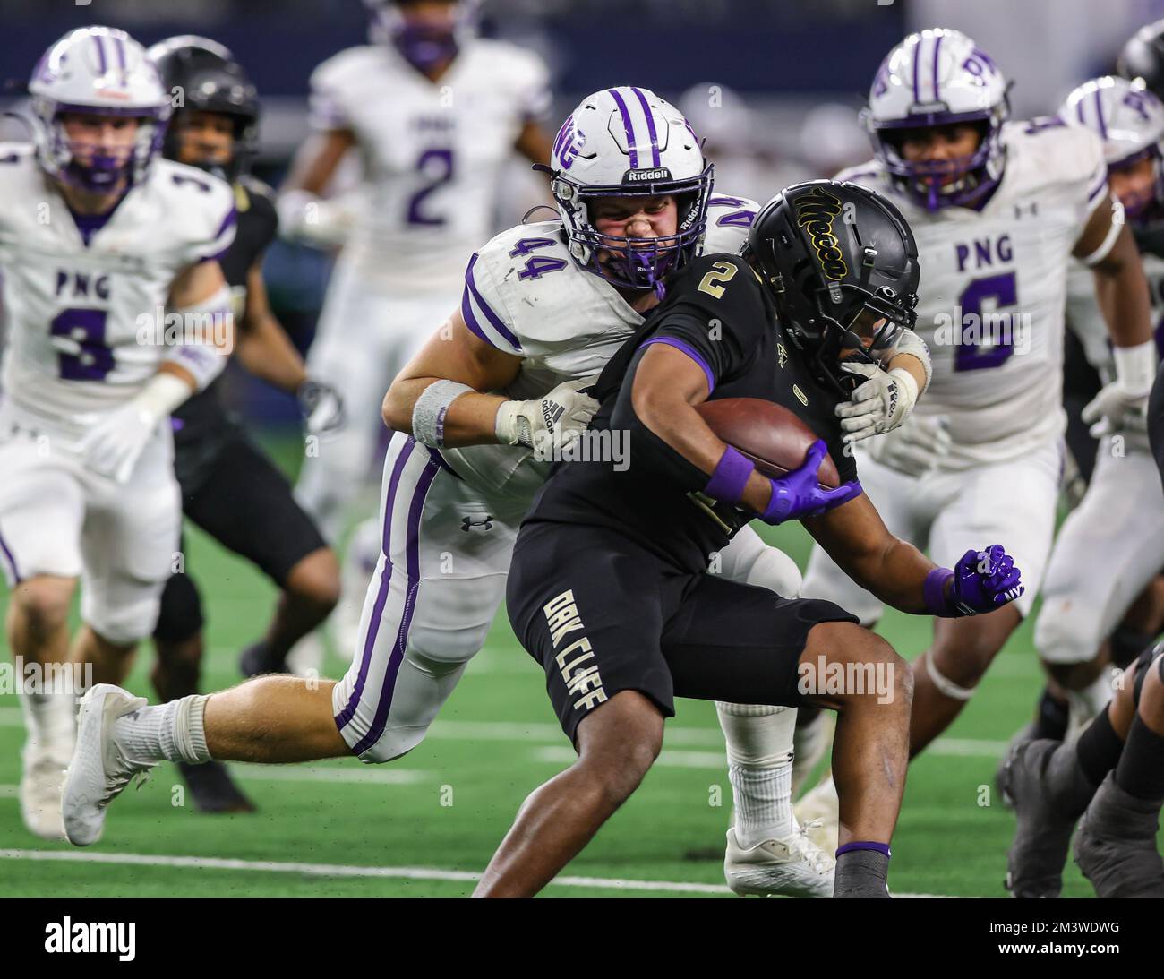 Dallas, TX, USA. 16th Dec, 2022. Port Neches-Groves DL Peyton Broom #44 ...