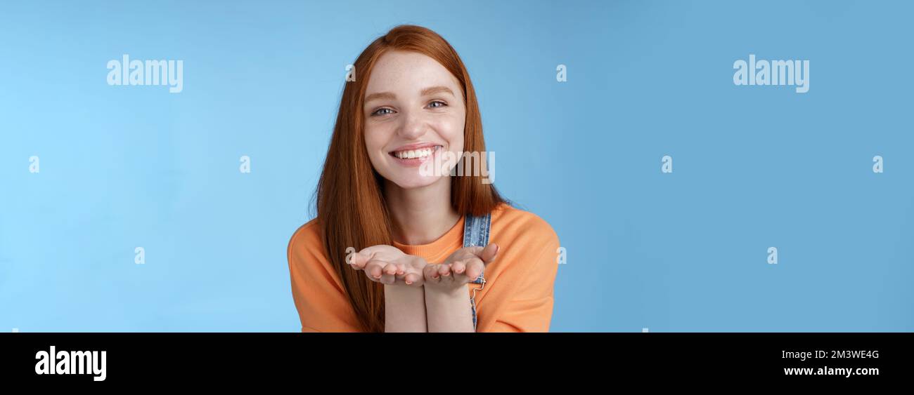 Cute Tender Kind Young Ginger Girl Giving All Love You Hold Something