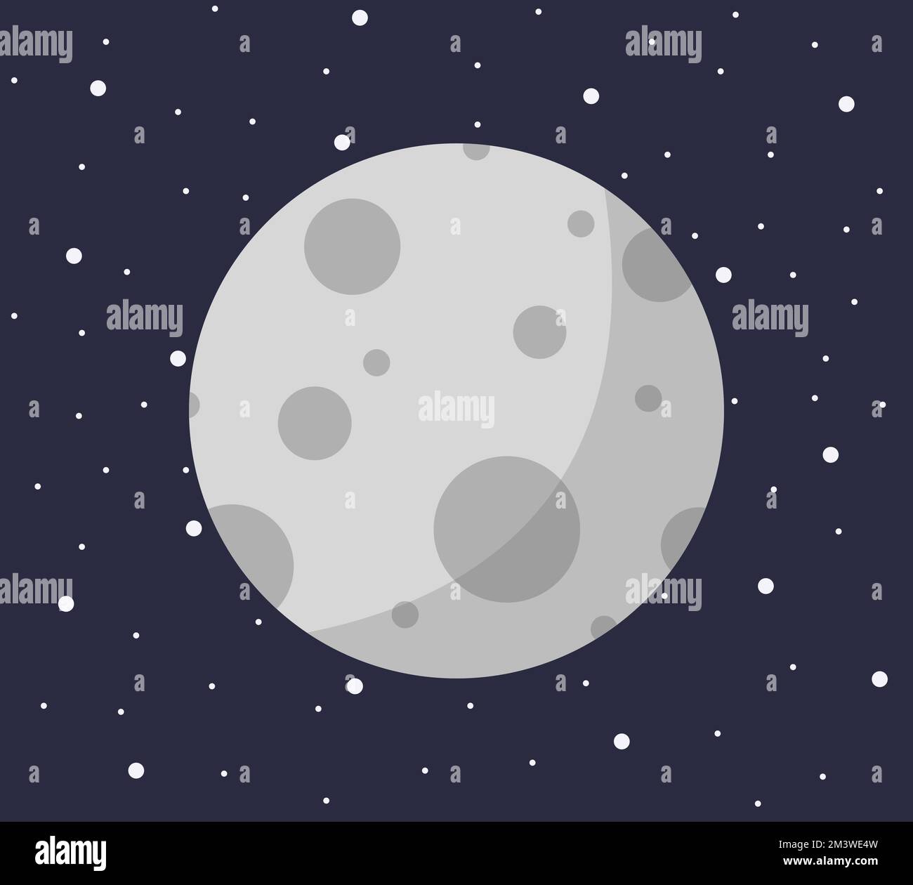Cartoon solar system planet in flat style. Saturn planet on dark space ...