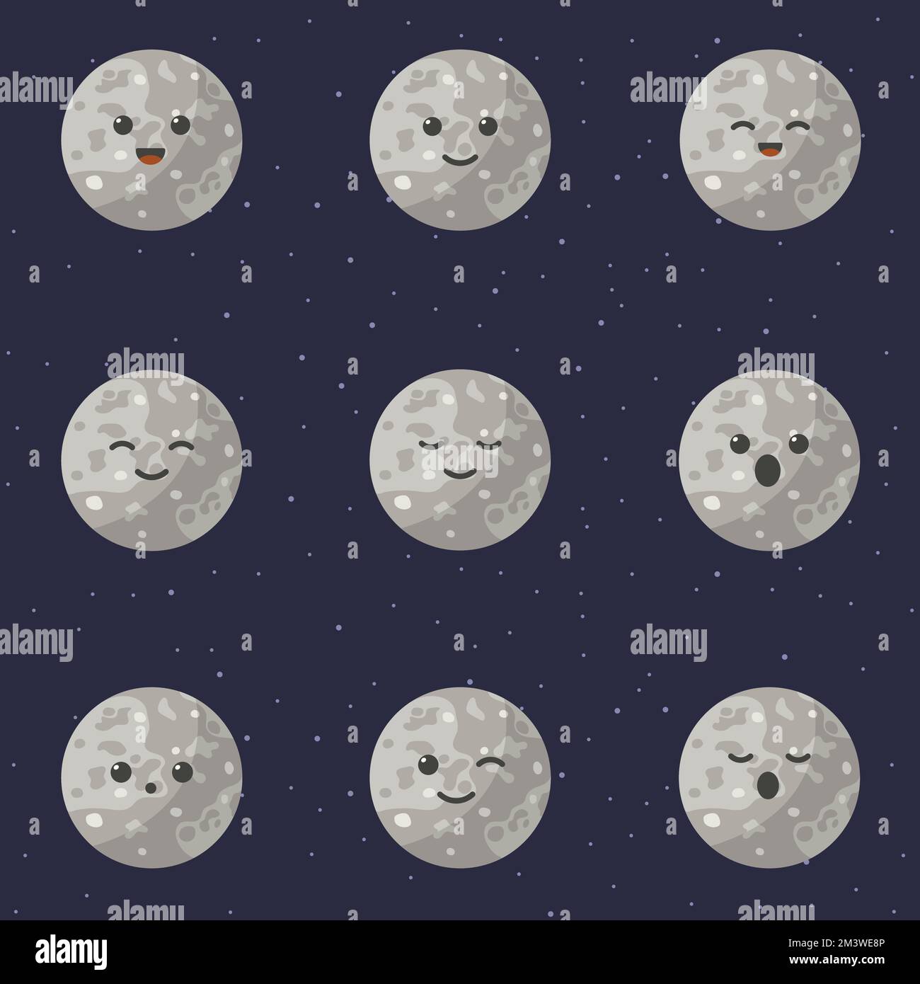 Cute planet mercury cartoon character. Set of cute cartoon planets with ...