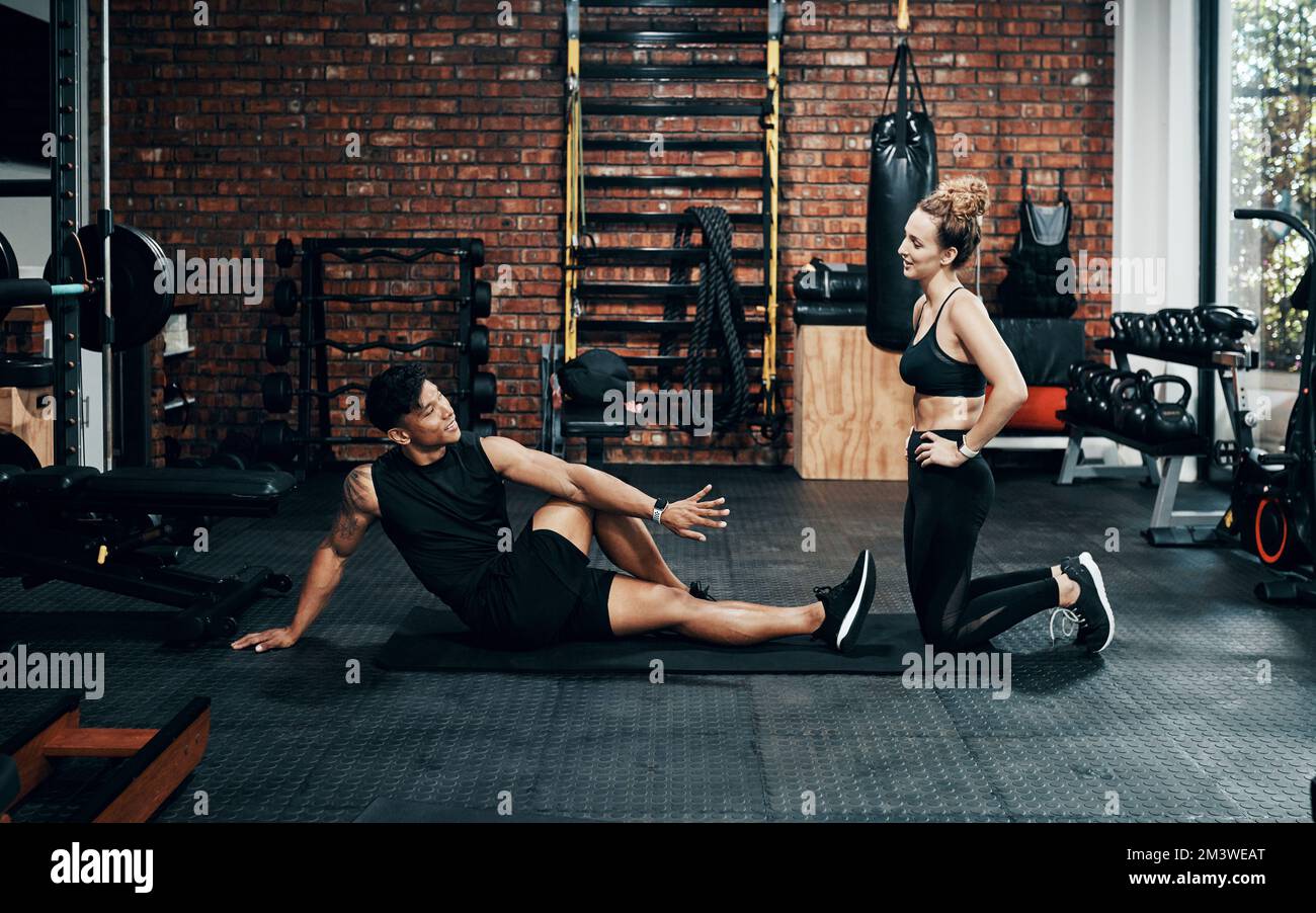 Lets take a quick break before continuing. two sporty young people ...