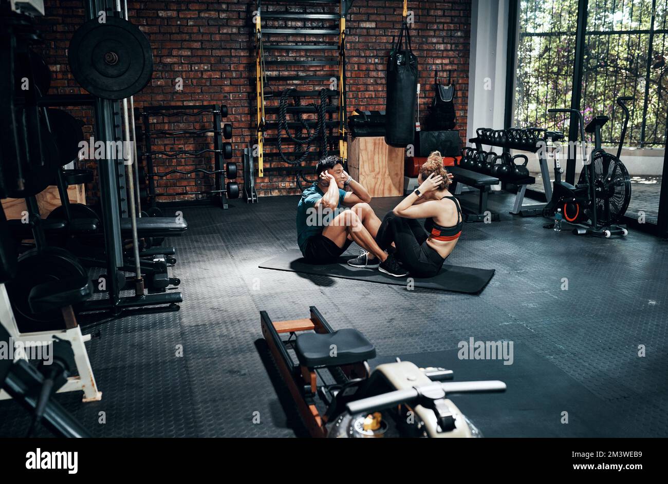 Remember, its all about the will of the mind. two sporty young people ...