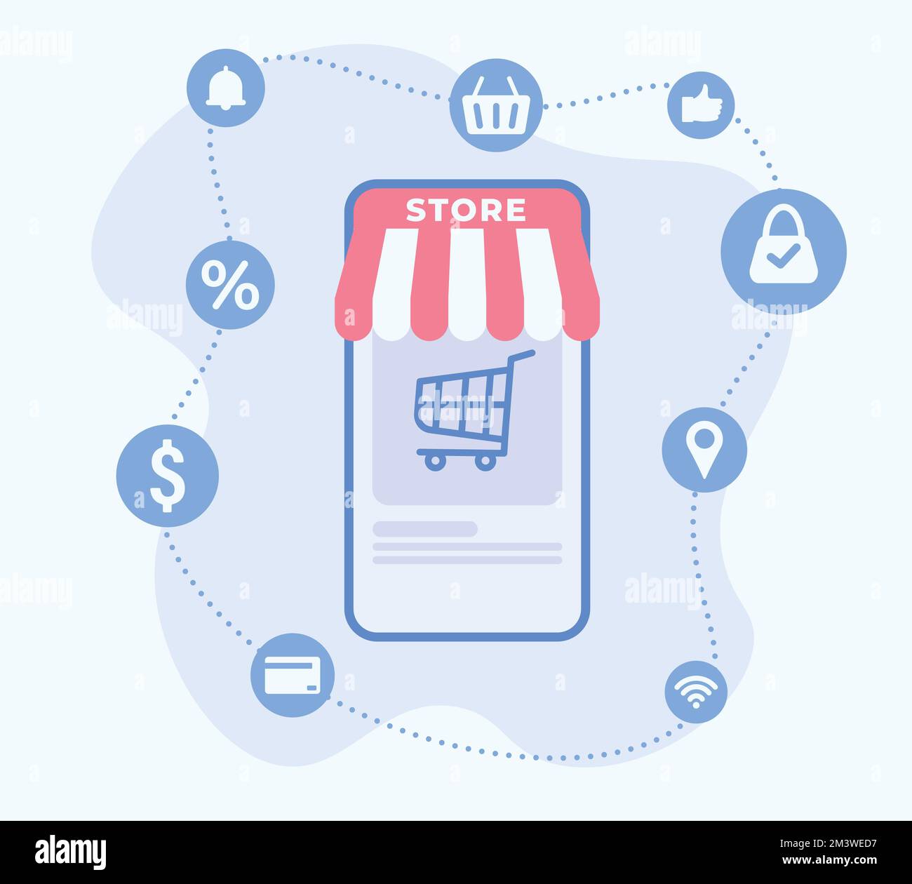 Online shopping store with mobile concept. Business online shopping and ...