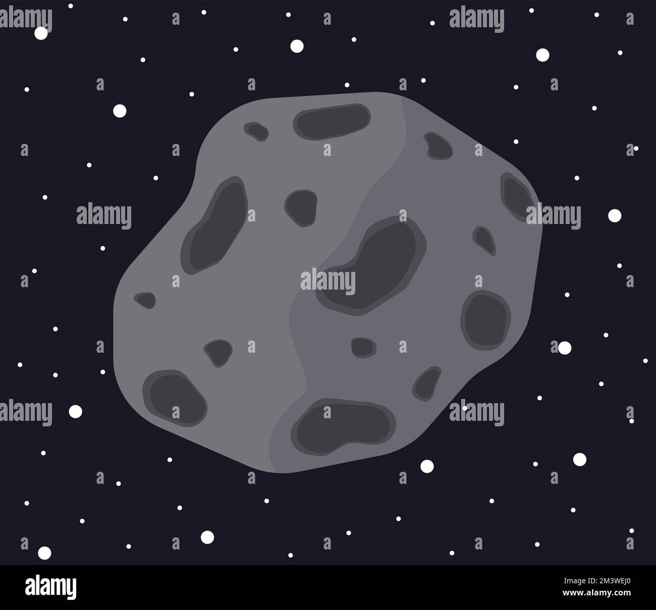 Vector Illustration Of Stone Asteroid Meteor Floating In Space Stock Vector Image And Art Alamy