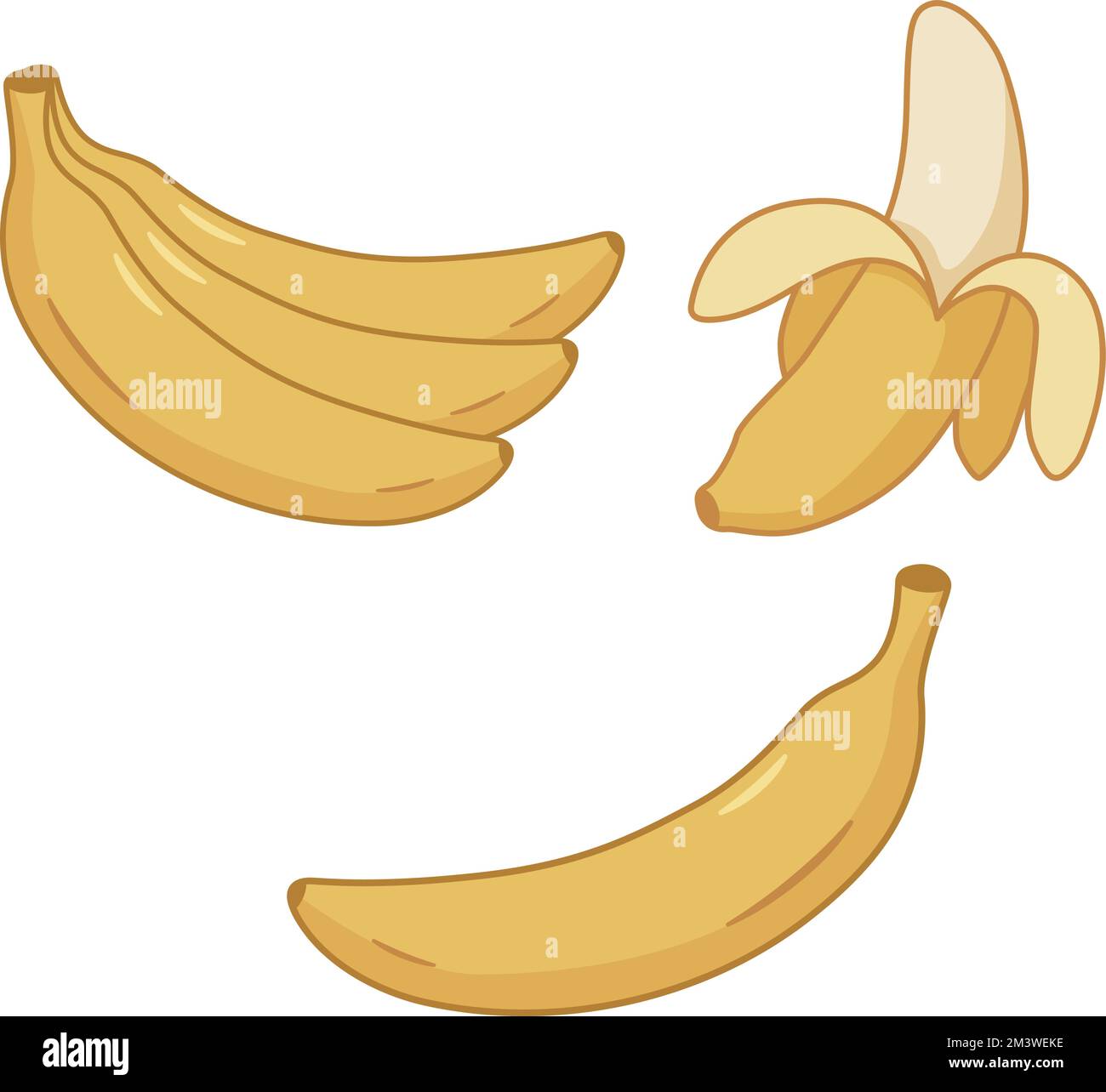 Set of cute banana cartoon vector illustration Stock Vector Image & Art ...
