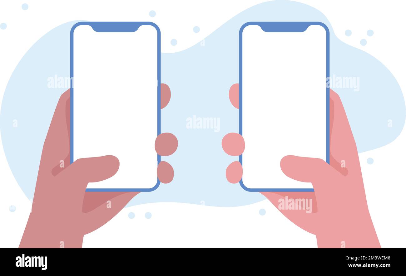 Set of hand holding tablet with blank screen vector illustration. tab ...