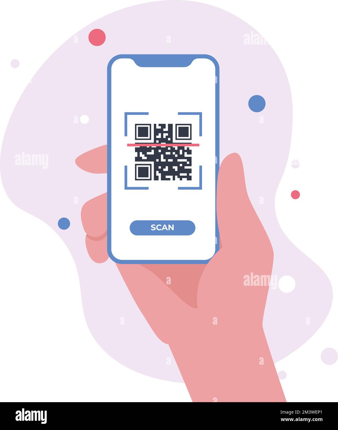 Qr Code Scan With Smartphone In A Hand Barcode For Payment E Wallet Cashless Technology