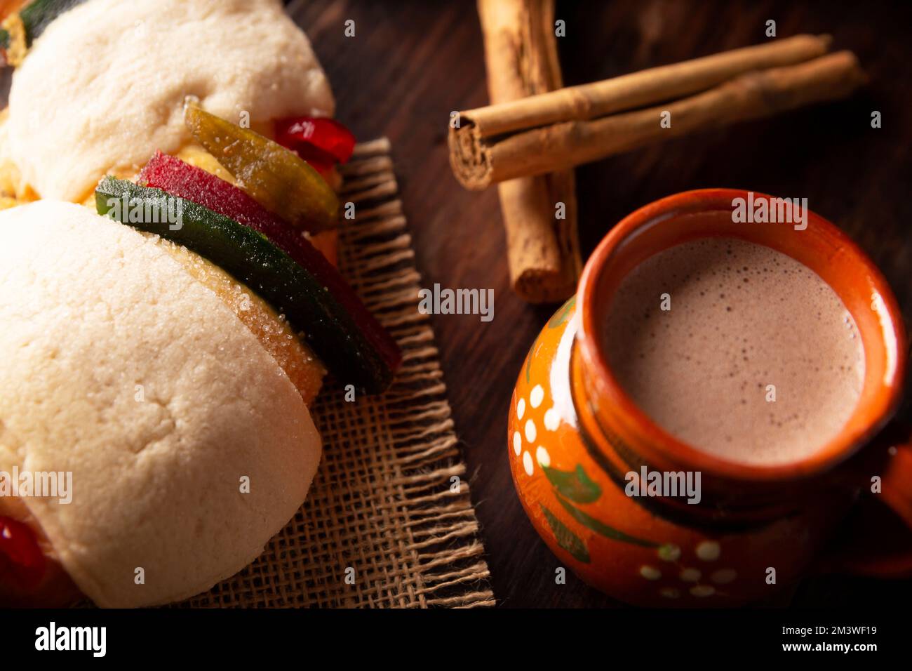 Traditional Kings day cake also called Rosca de Reyes, roscon, Epiphany ...
