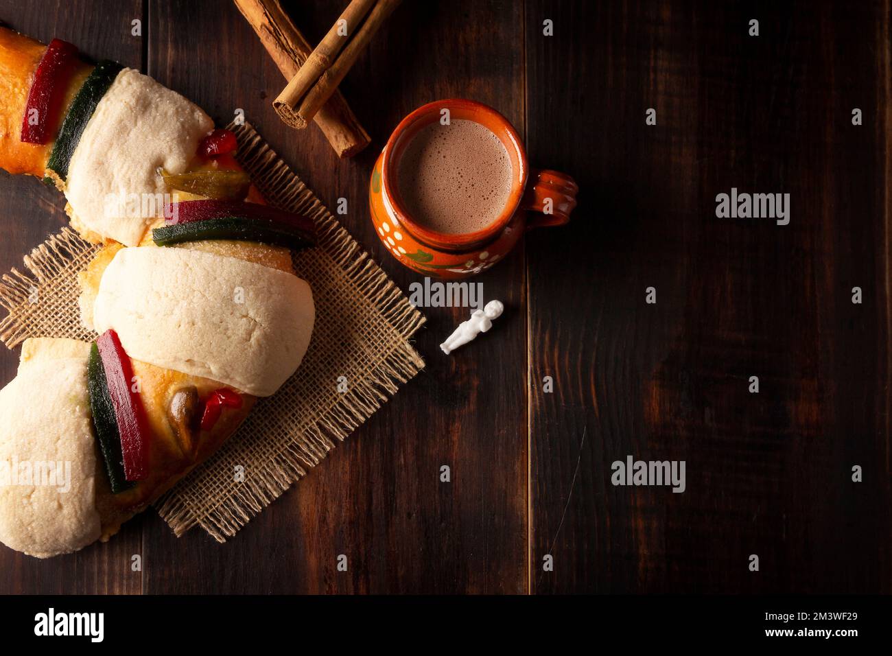 Traditional Kings day cake also called Rosca de Reyes, roscon, Epiphany ...