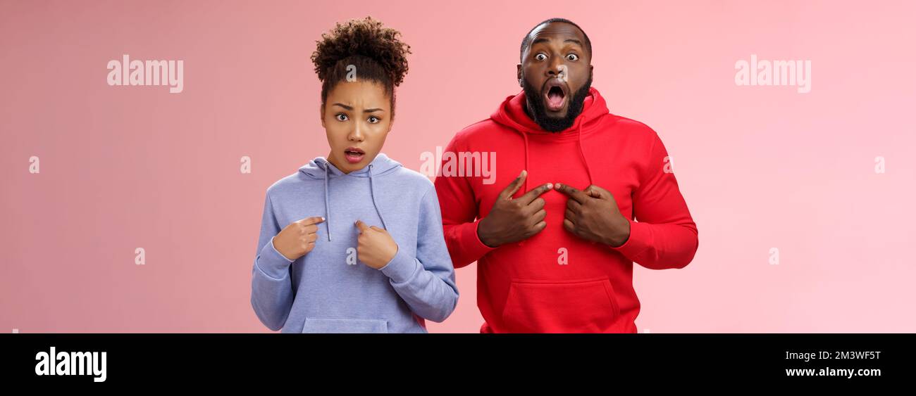 Why us. Shocked disturbed complaining two african american brother ...