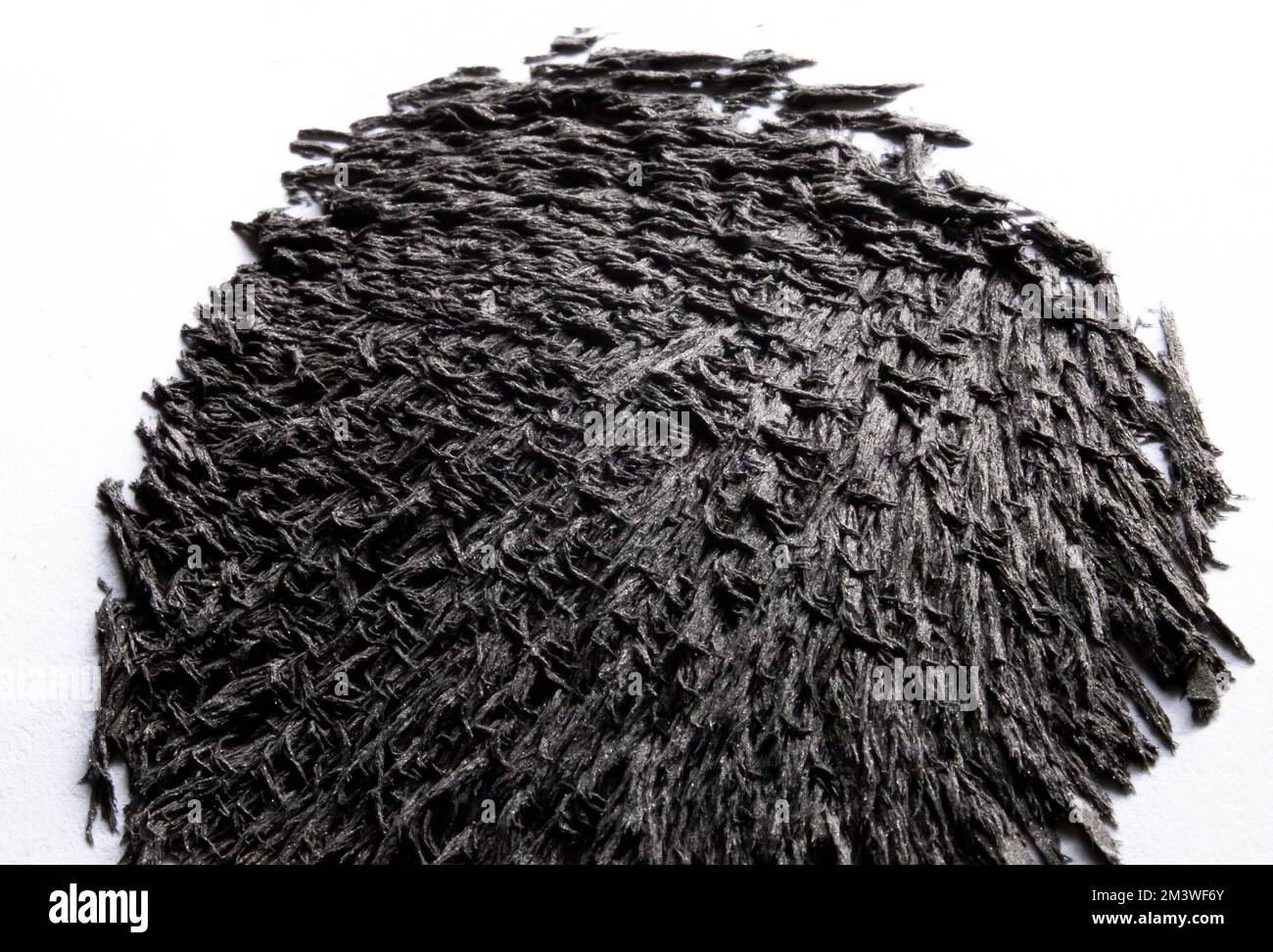The macro texture of the black iron dust on the white background Stock ...
