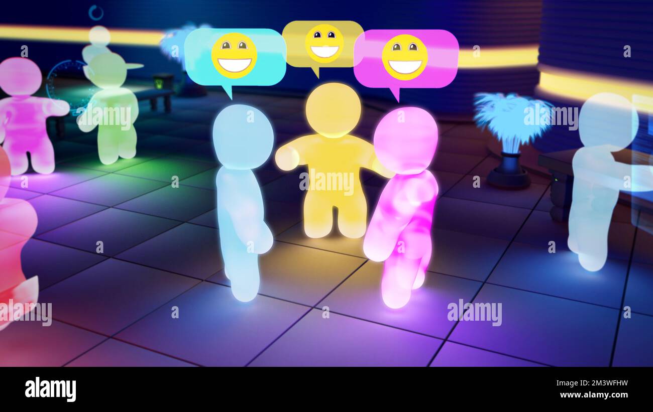 game or metaverse avatars conversationing - happy smile images ...