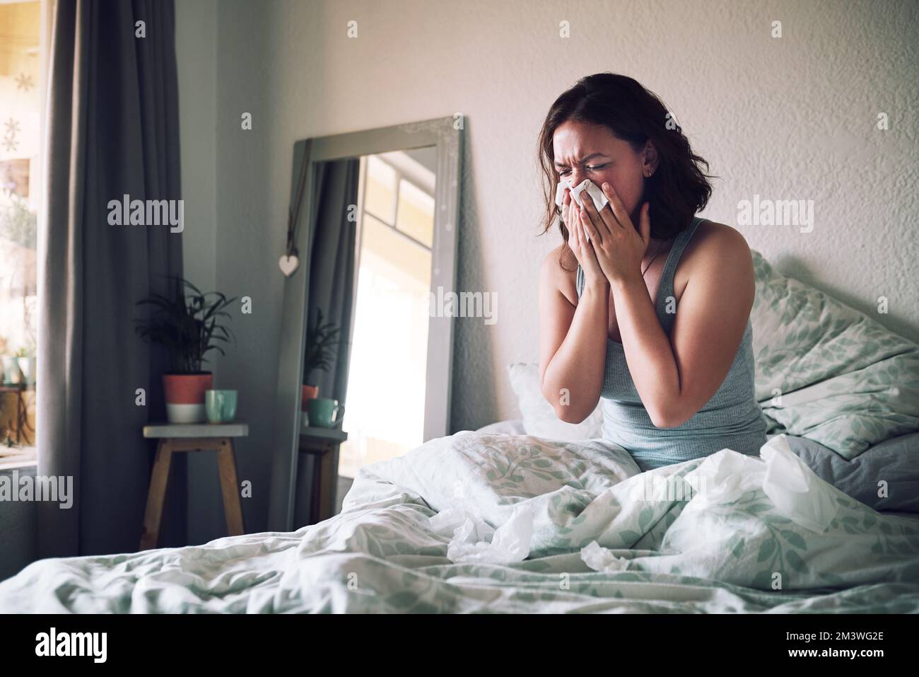 Woman flu bed hi-res stock photography and images - Alamy