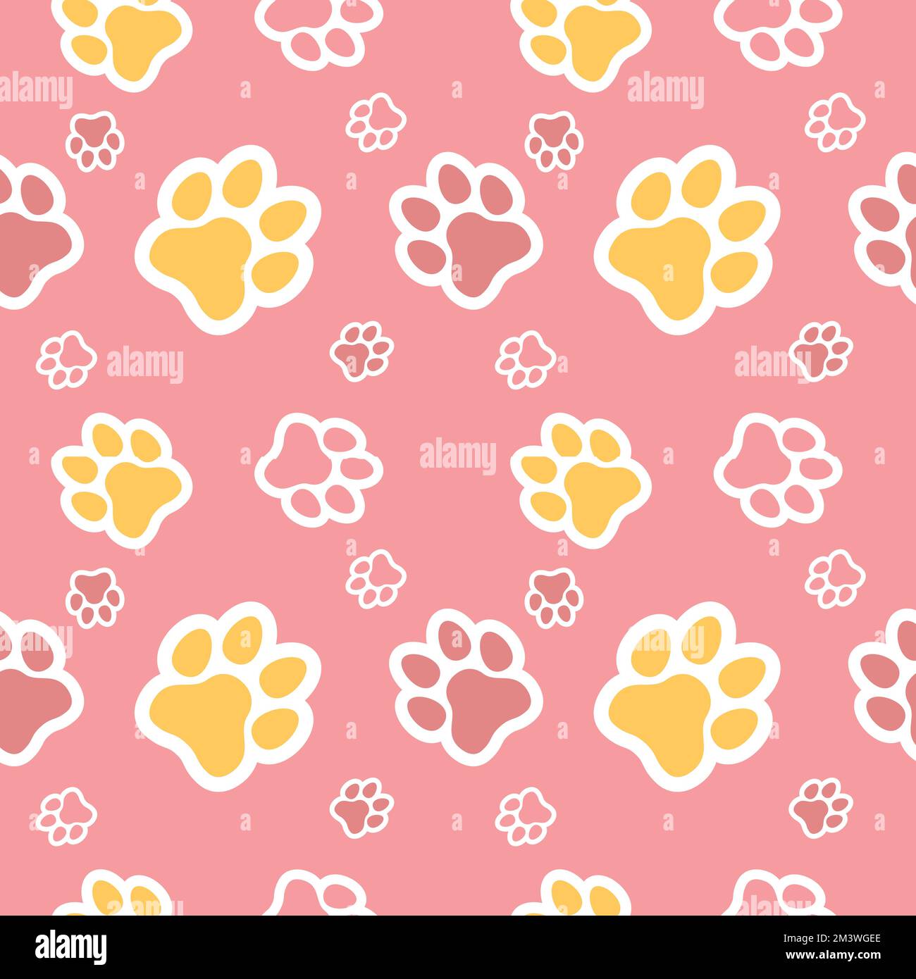 Paw seamless pattern vector doodle abstract animal footprint background ...