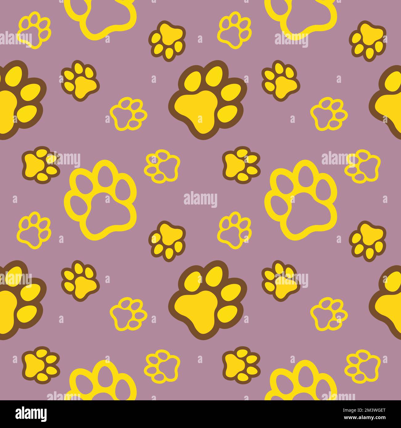 Paw seamless pattern vector doodle abstract animal footprint background ...