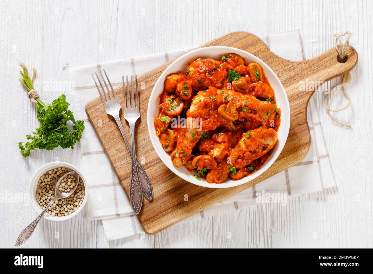 Chicken Chasseur, hunter chicken, poulet saute chasseur, chicken stew ...