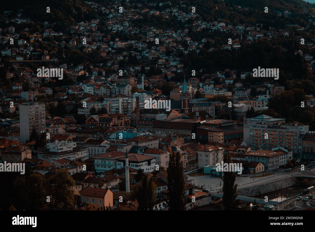 A cityscape of Sarajevo city Capital of Bosnia and Herzegovina with ...