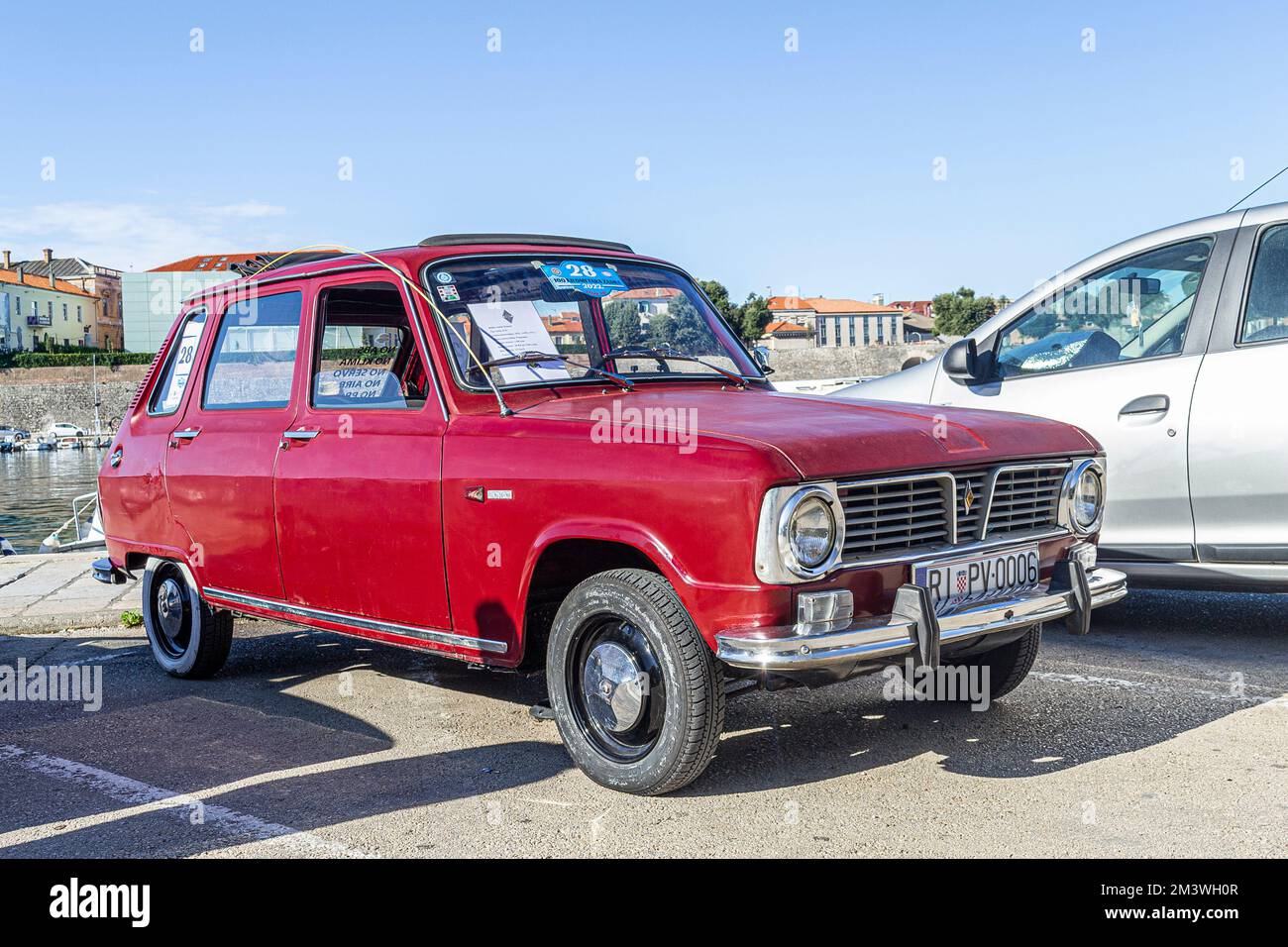 A rare old-timer, the French Renault 6 TL from the 1970s outdoors in ...