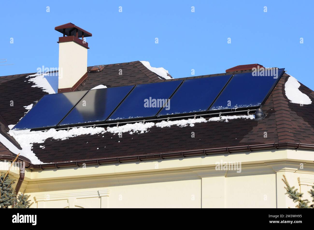 Solar collector for the heating system in a private house. The solar ...