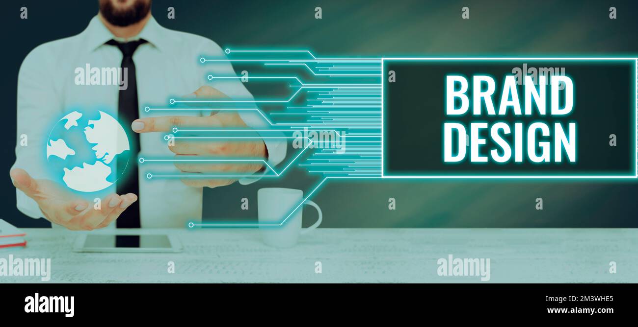 Writing displaying text Brand Design. Business idea visual elements ...