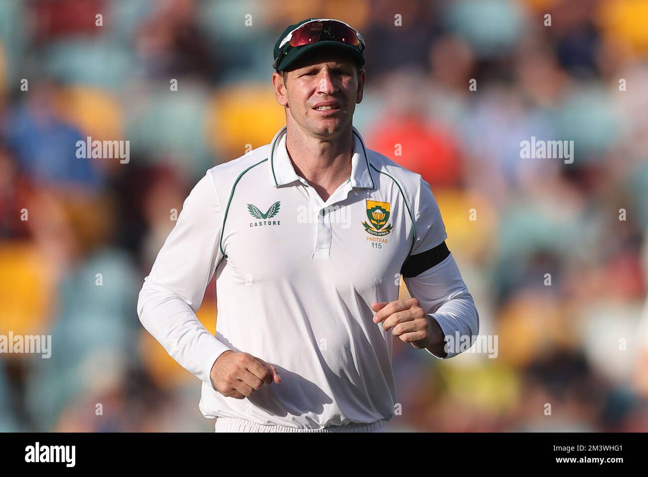 Brisbane, Australia. 17th Dec, 2022. Sarel Erwee of South Africa looks ...