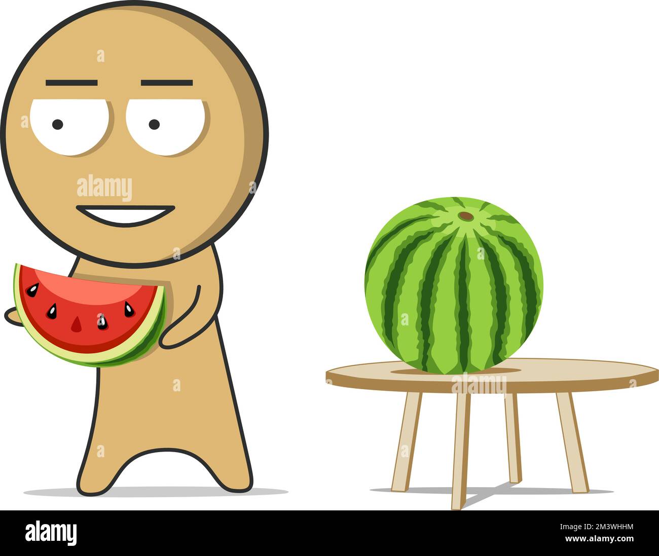 Man with watermelon on a summer day Stock Vector Image & Art - Alamy