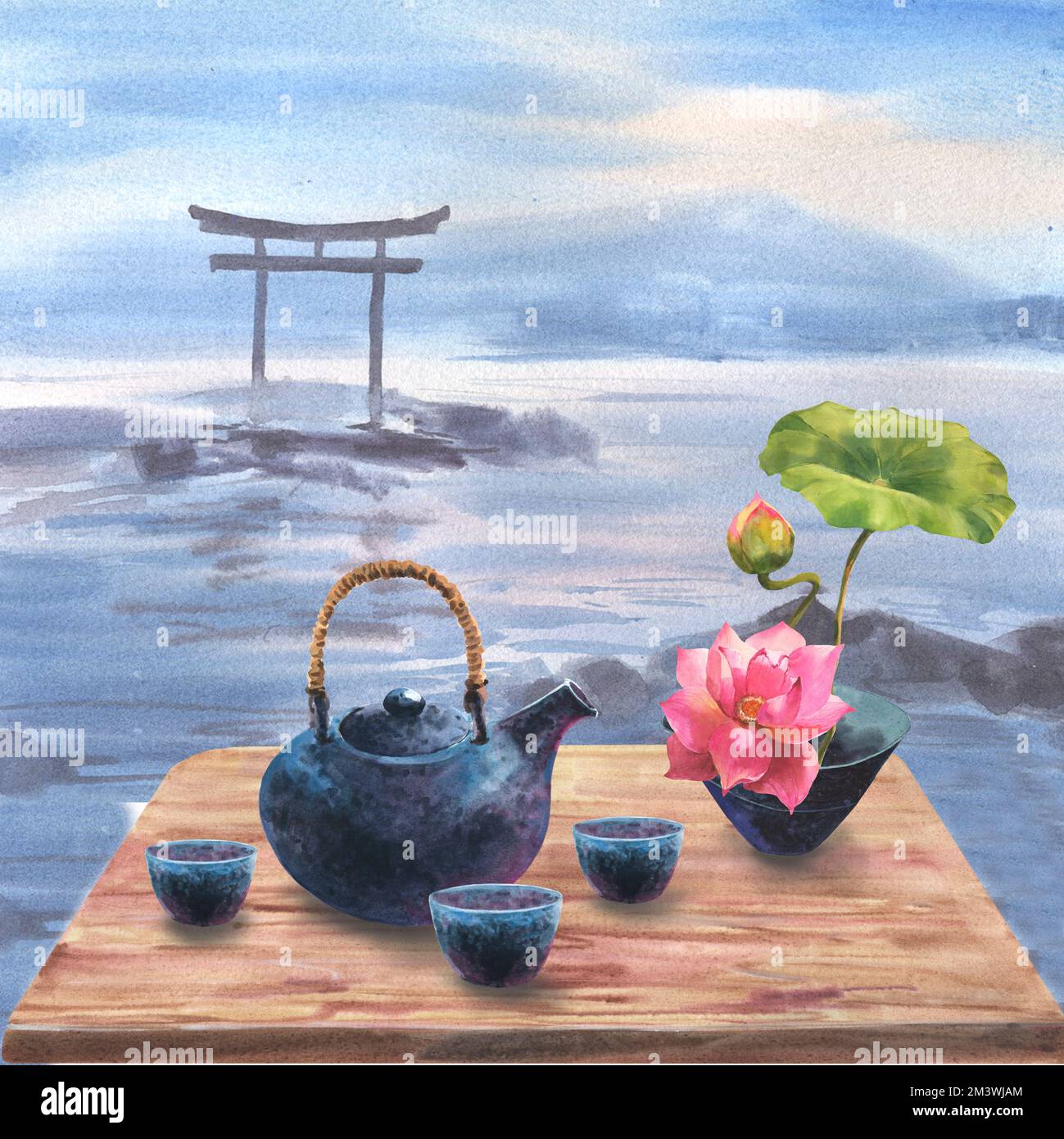 Japanese tea ceremony drawing hi-res stock photography and images - Alamy