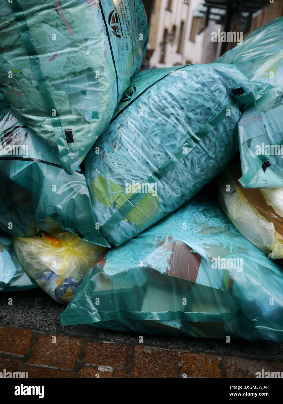 Green rubbish bin with plastic liner hi-res stock photography and ...