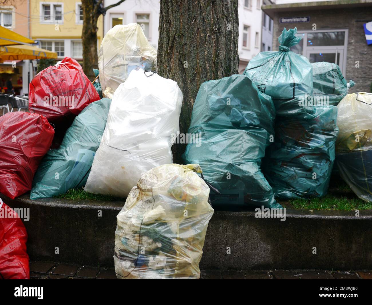 Green rubbish bin with plastic liner hi-res stock photography and ...