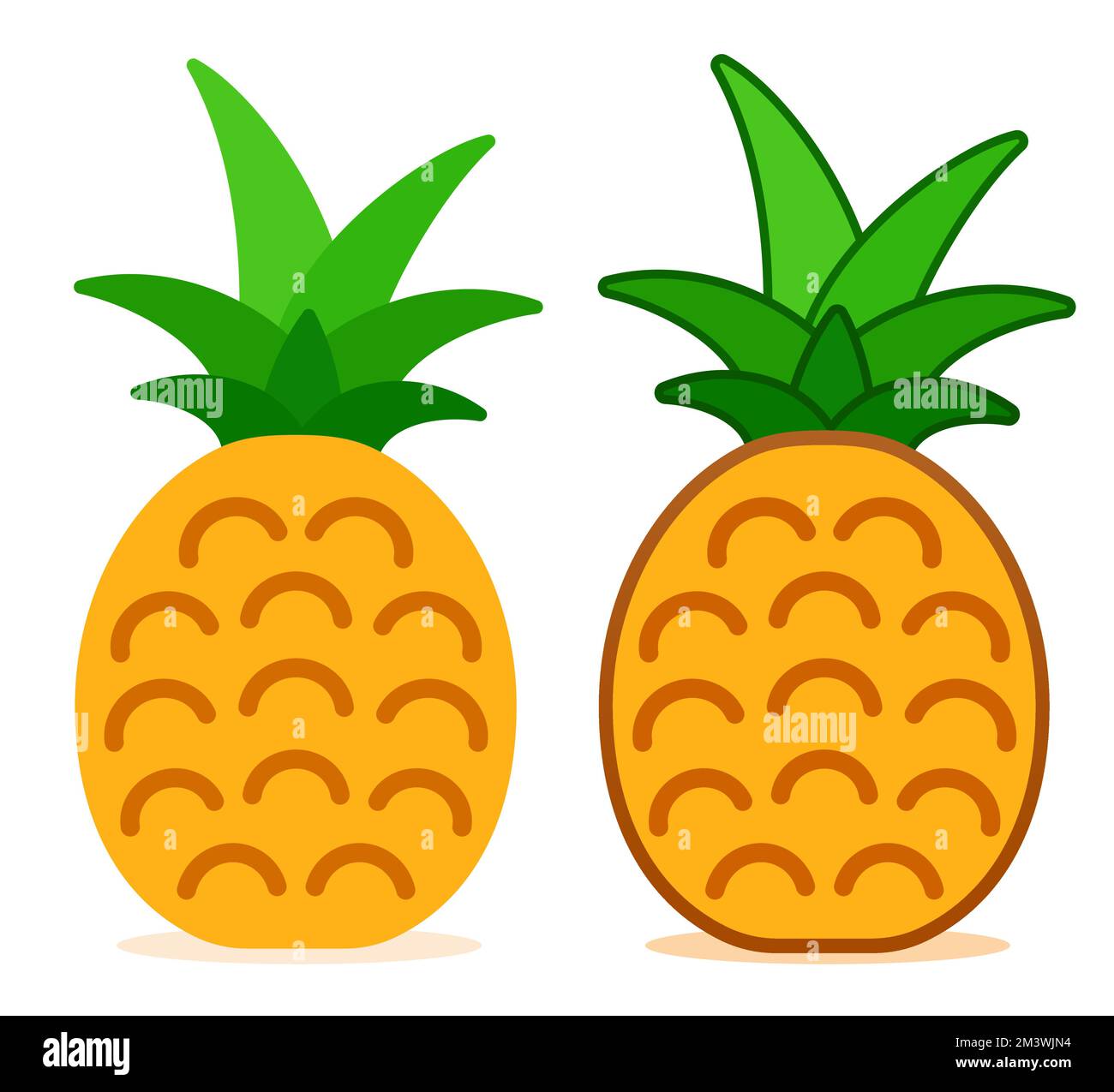 pineapple illustration flat design icon cartoon drawing Stock Vector ...