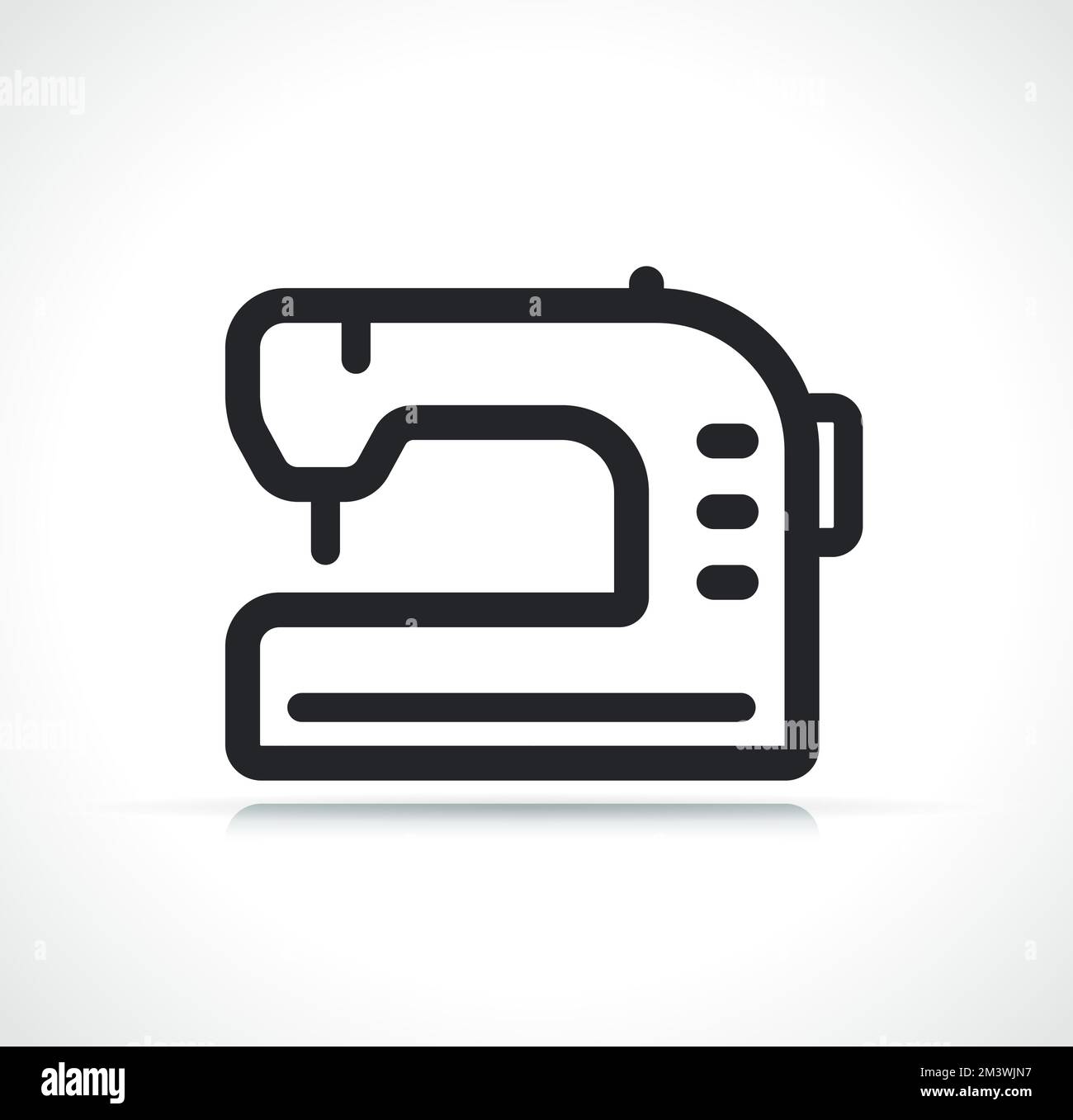 Illustration of sewing machine line icon isolated Stock Vector Image ...