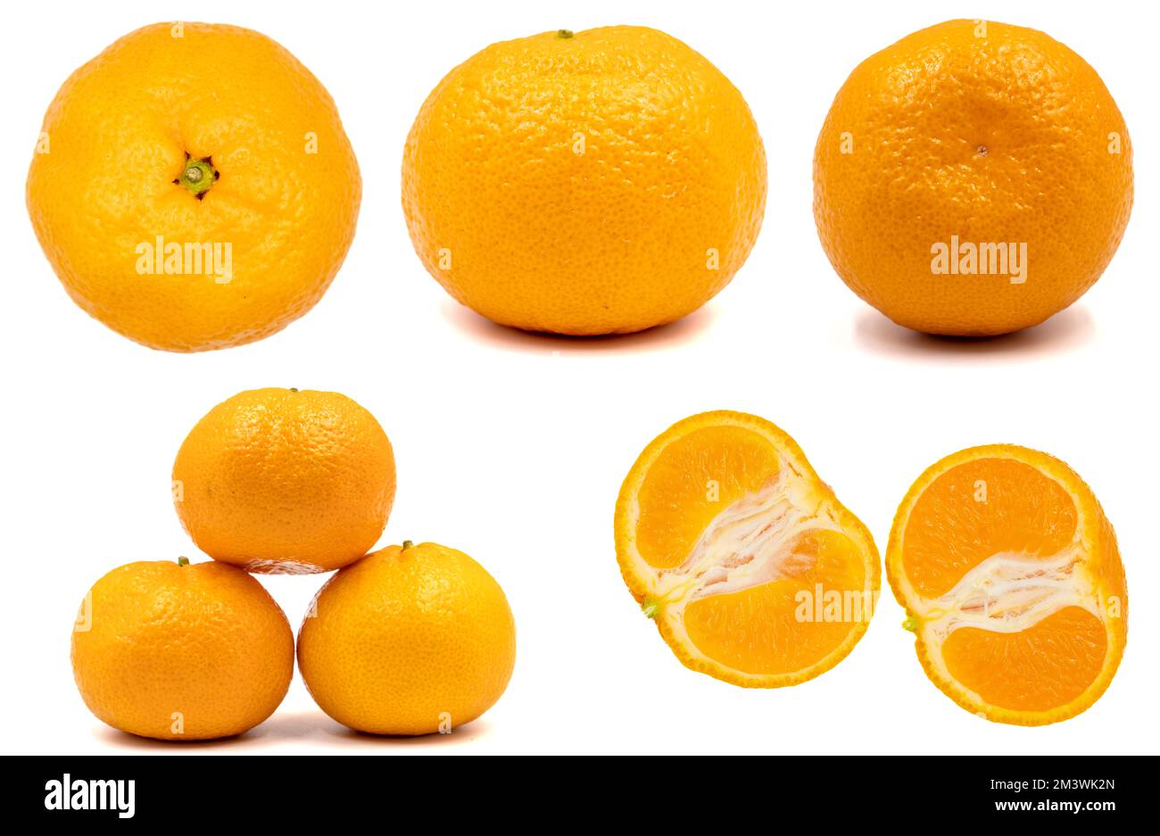 Set of tangerine images. Tangerine isolated on a white background ...