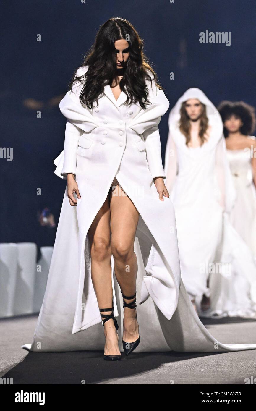 Iranian model Farnoush Hamidian walks the runway during the Qatar ...