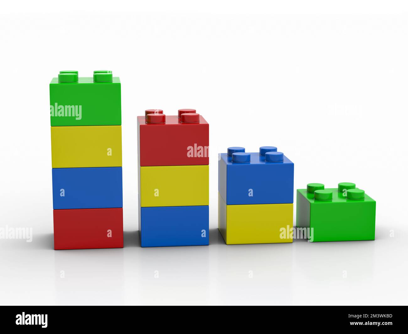 Toy blocks on a white background. 3d illustration Stock Photo - Alamy