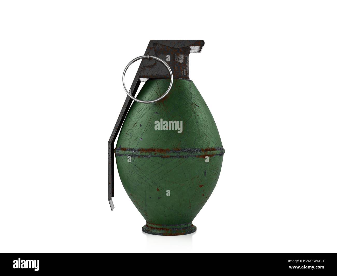 Grenade on a white background. 3d illustration Stock Photo - Alamy