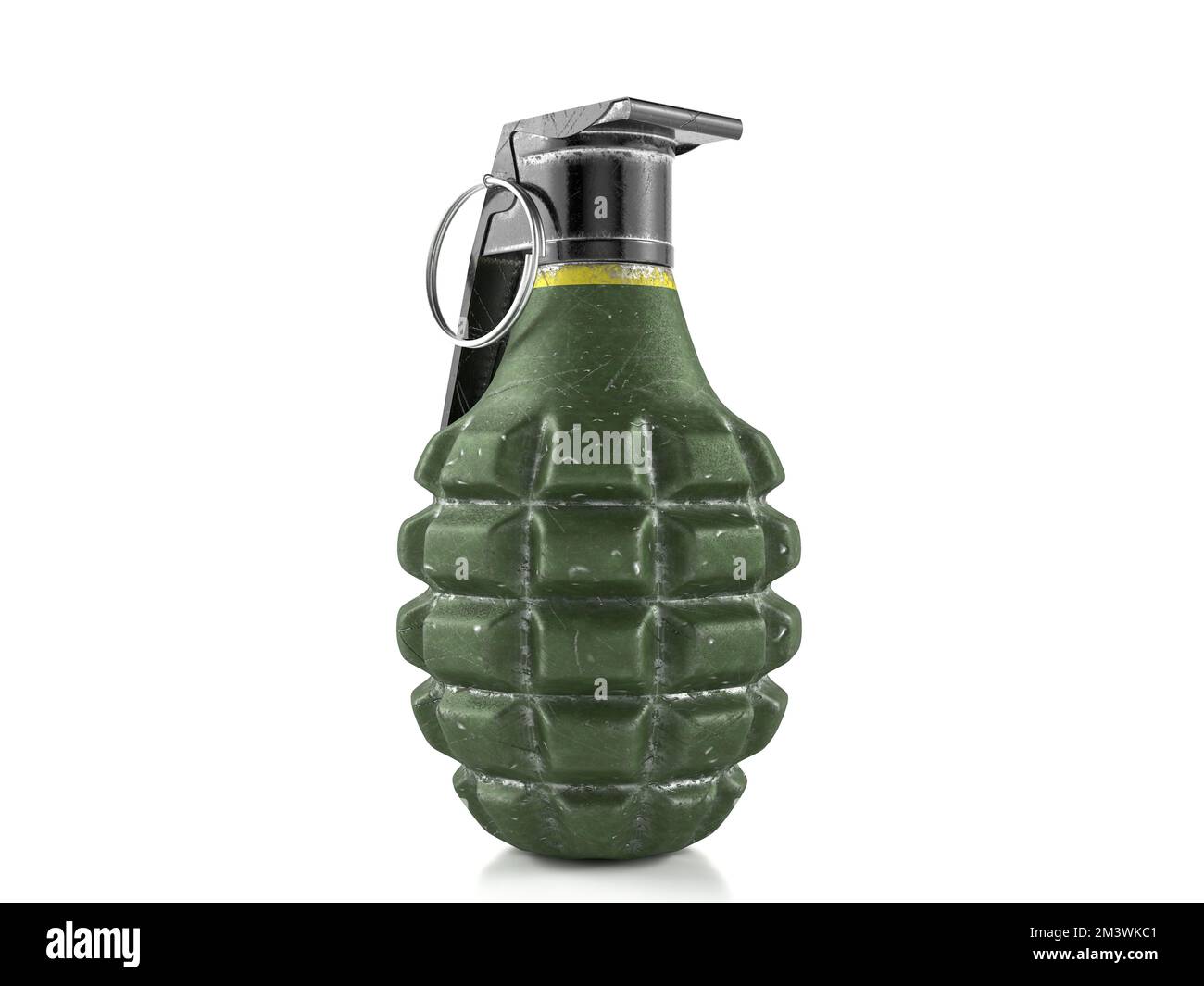 Grenade on a white background. 3d illustration Stock Photo - Alamy