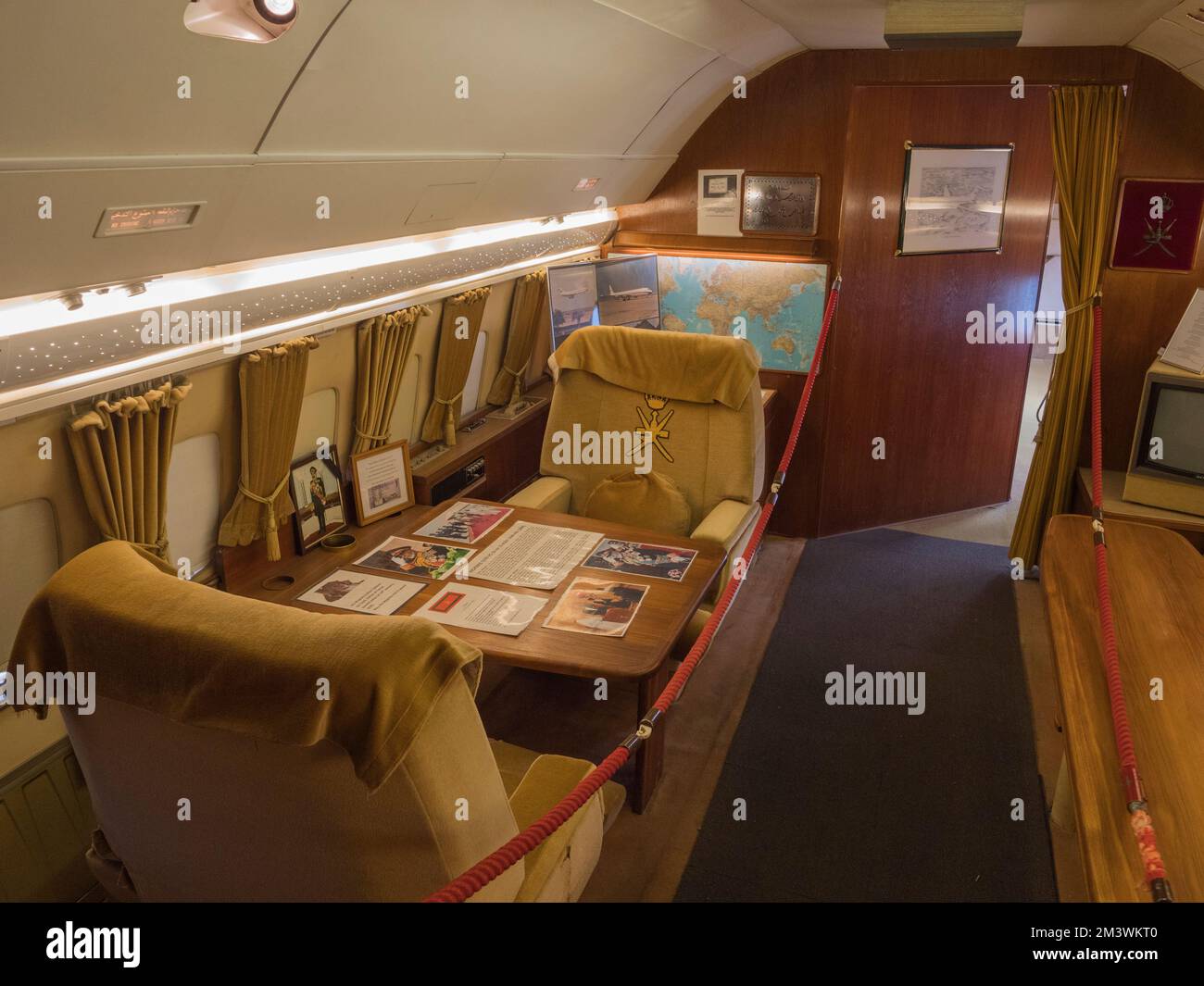 Ornate seating area inside Vickers 1103 VC10 'Sultan of Oman' on ...