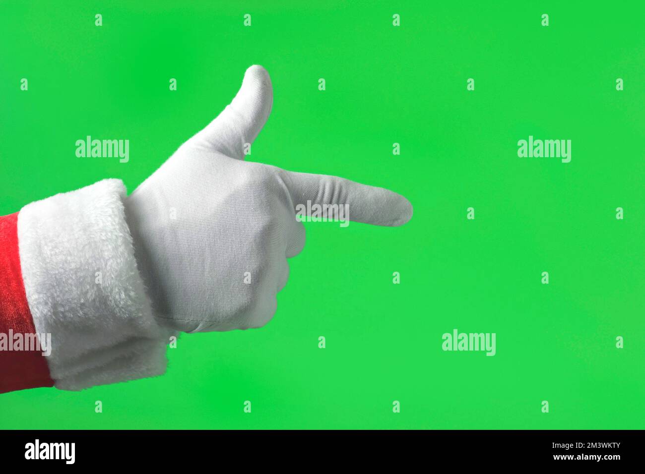 Santa Claus Hand Pointing to the Front with Index Finger Isolated On ...