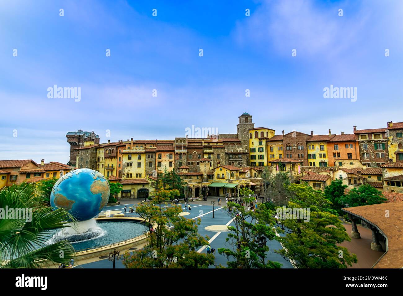 Bird eye view of Disney sea. Tokyo Disney Sea is a fantasy theme park ...