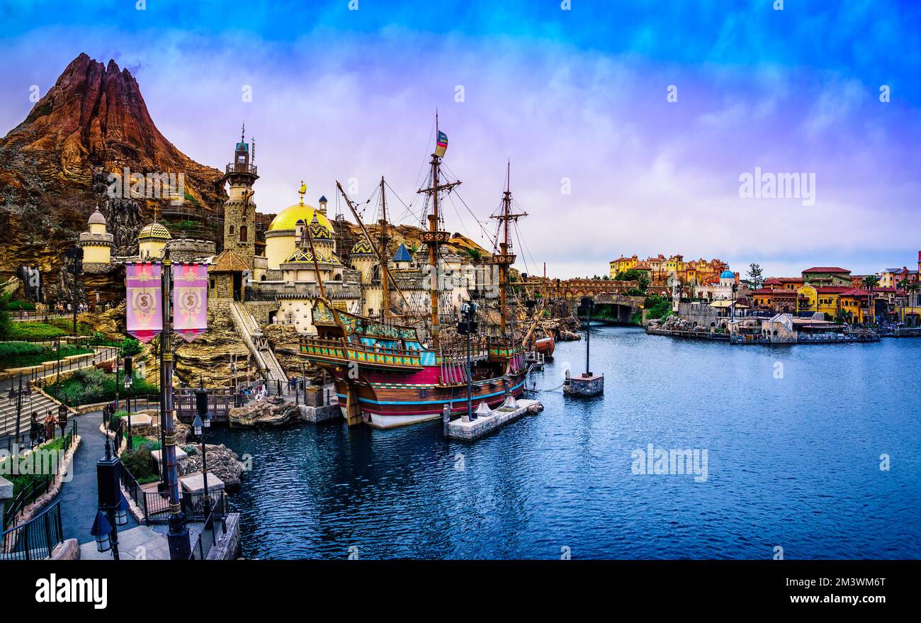 Pirate Ship at Tokyo Disney Sea. It is a fantasy theme park in Tokyo ...