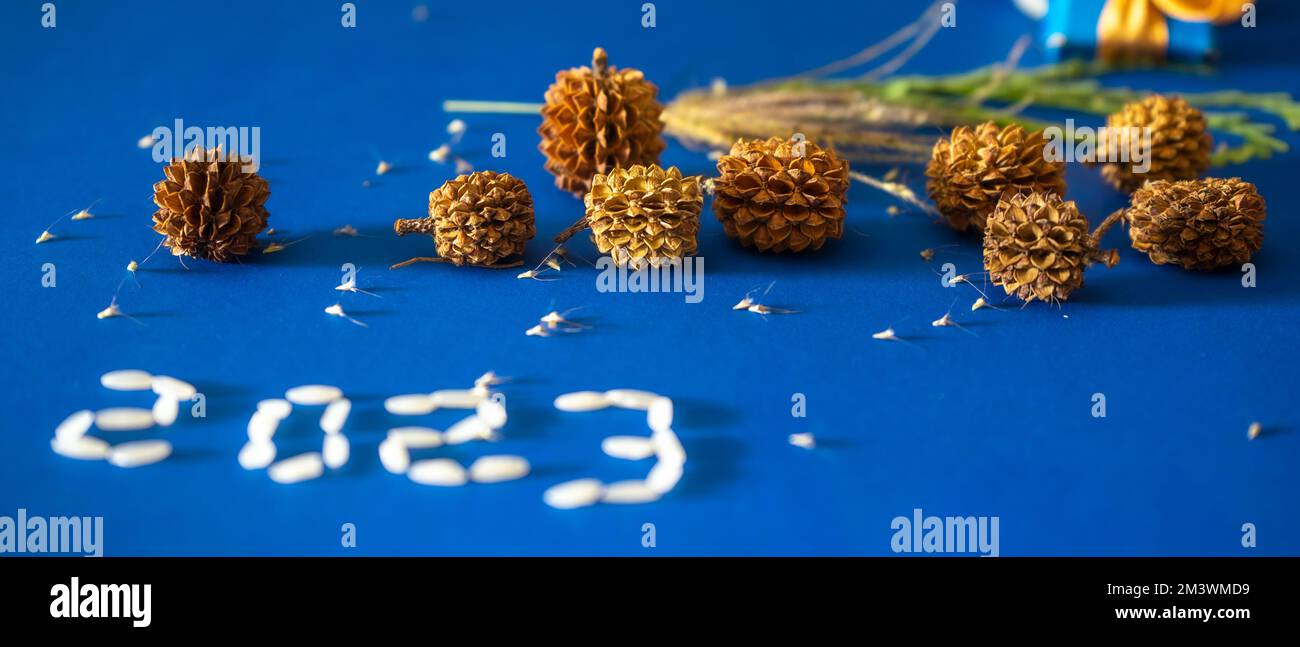 Happy new year 2022 background, holidays card with lights, gifts and ...